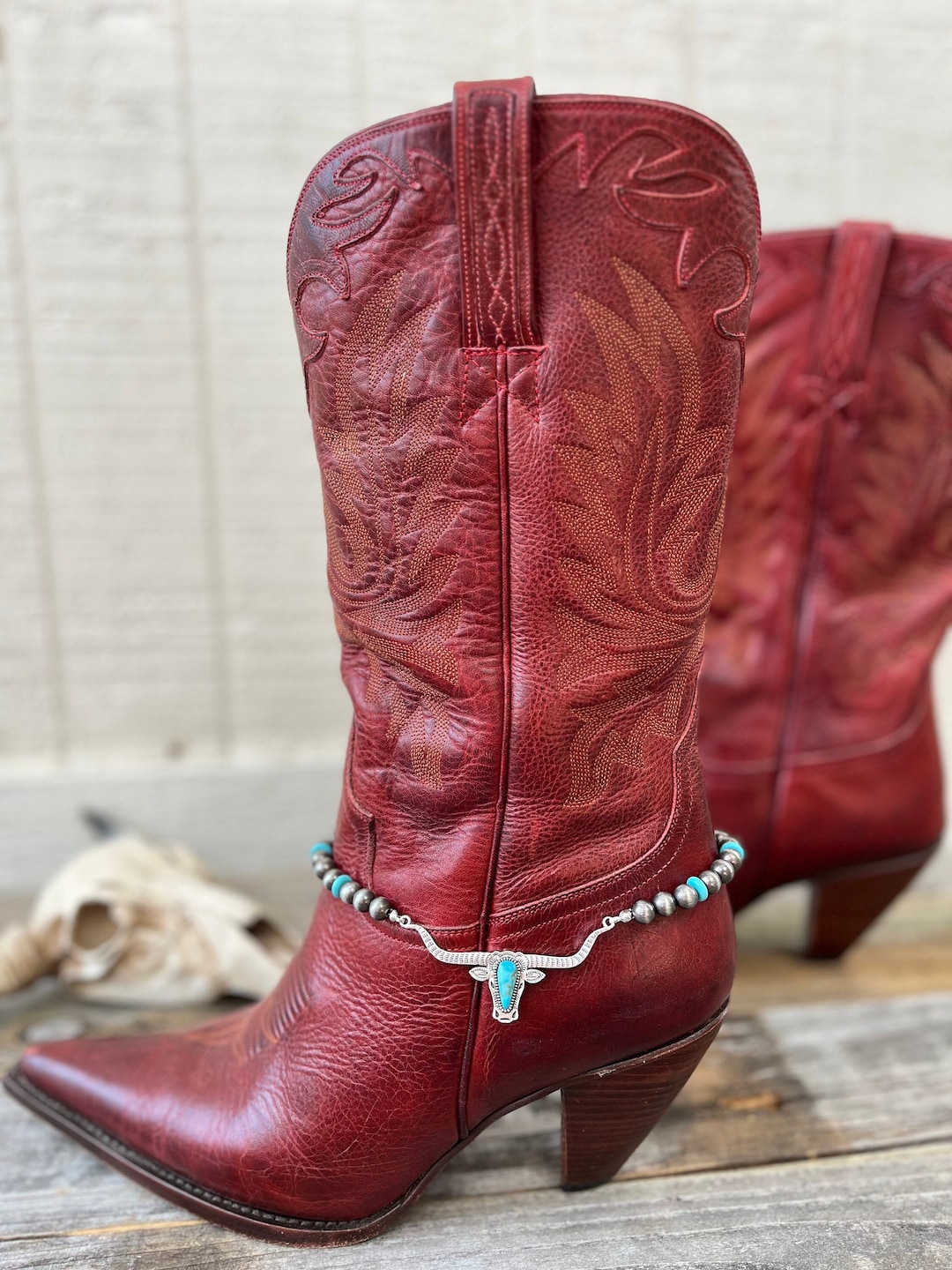 Western Jewelry for Cowboy Boots | Turquoise Longhorn Boot Chain ...