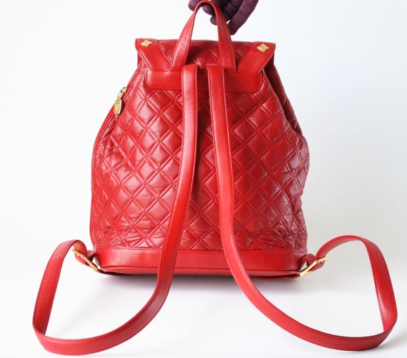 MCM Red Quilt Large Backpack authentic vintage bag - Gem