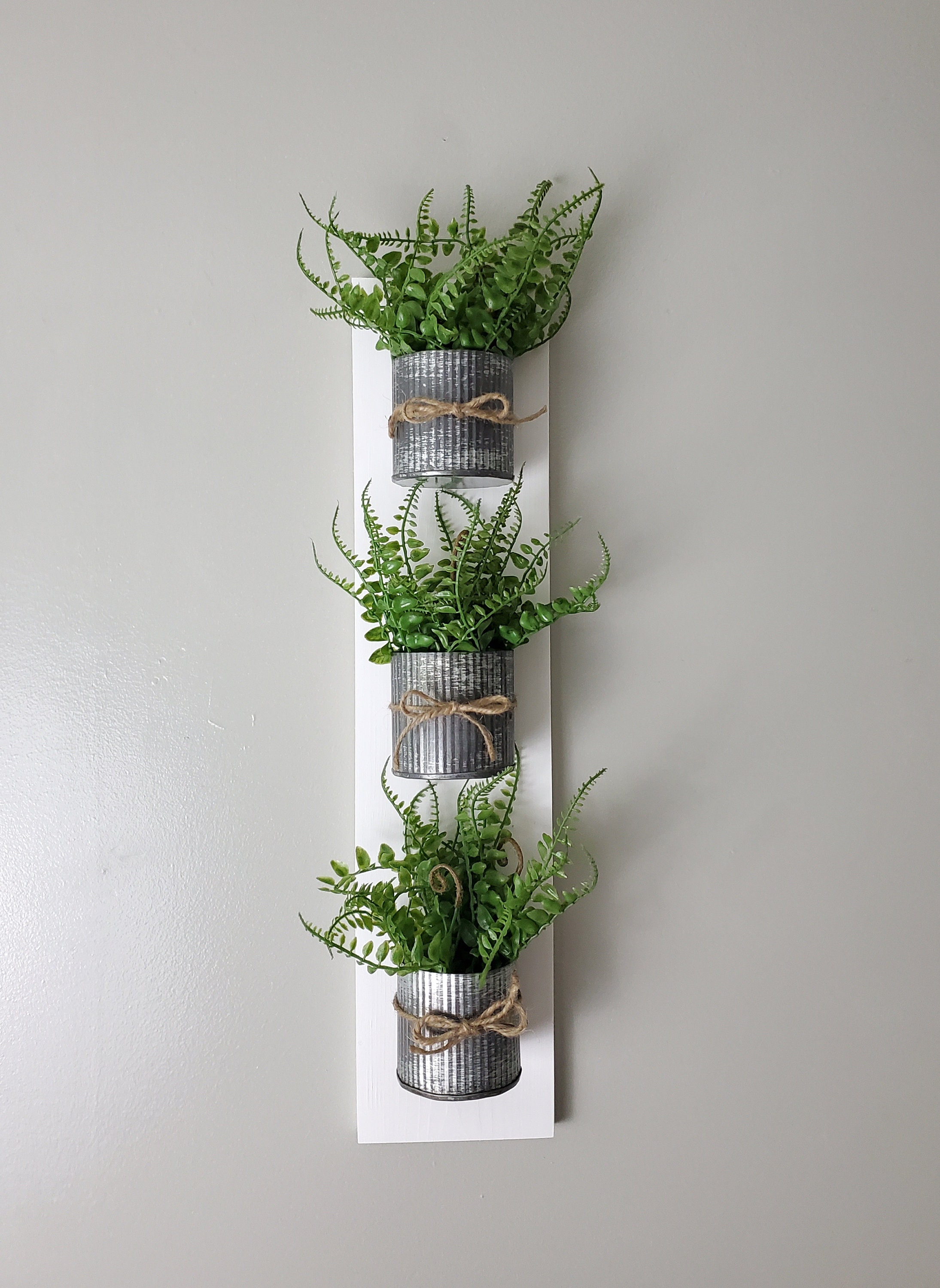 Handmade Rustic Wood Vertical Wall Hanging With Planter Pots - Etsy