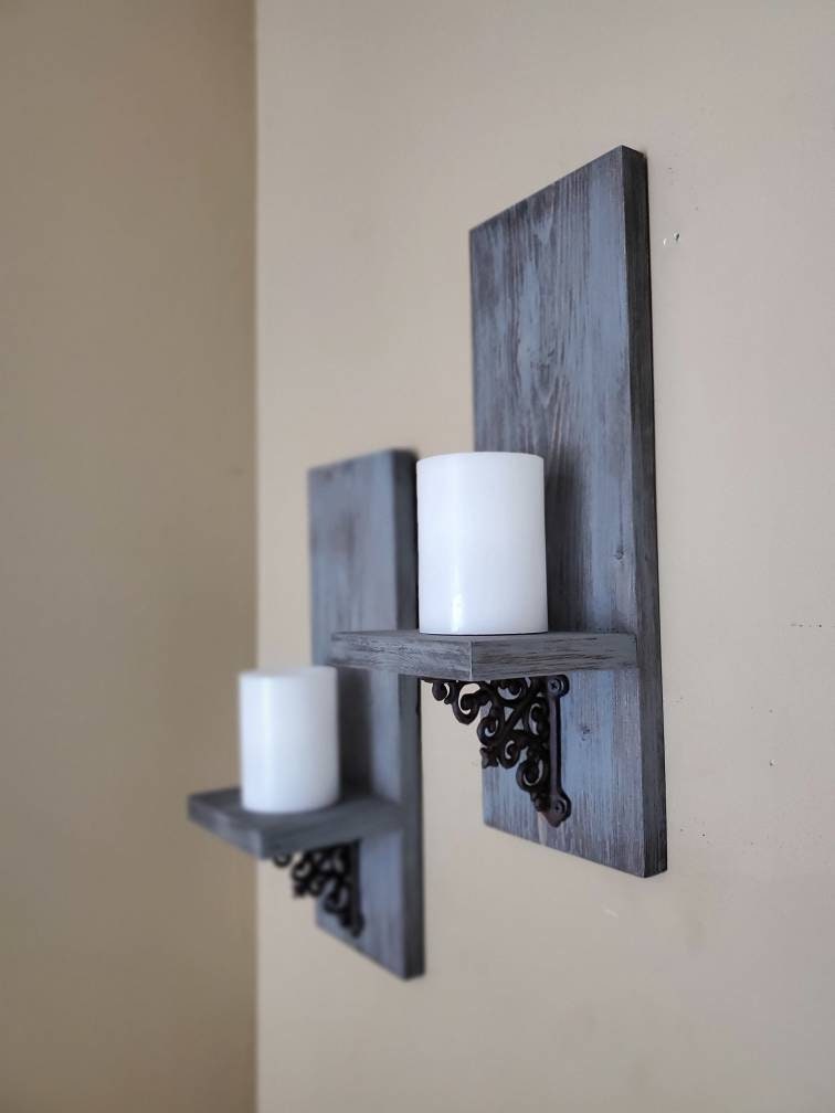 Wood Display Shelf Small Shelf Wall Candle Holder - Etsy Canada