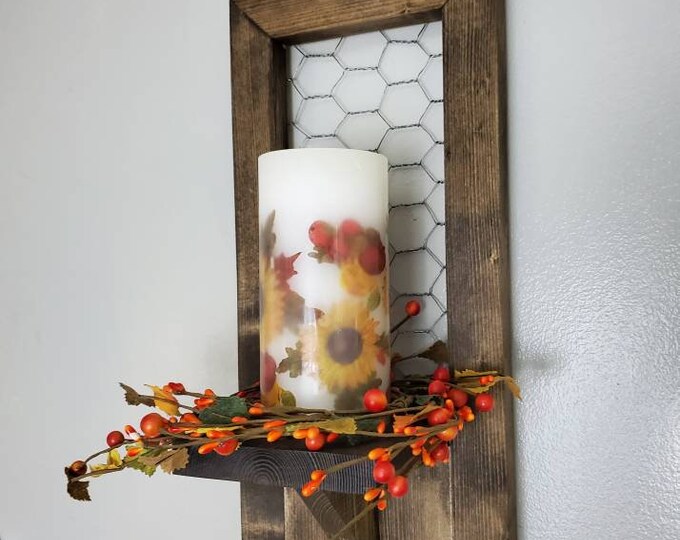 Fall Wall Decor, Rustic Wall Sconce, Fall Wall Decoration, Wood Wall ...