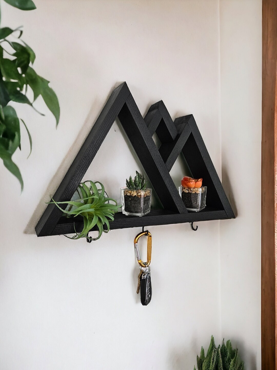 Mountain Key Rack, Wood Mountain Shelf, Christmas Gift, Cabin Wall ...