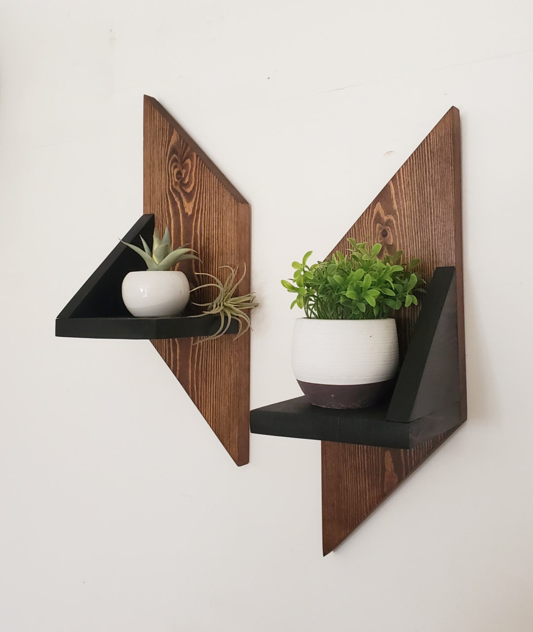 Geometric Shelf (set of 2), Geometric Shelves, Wood Wall Decor ...