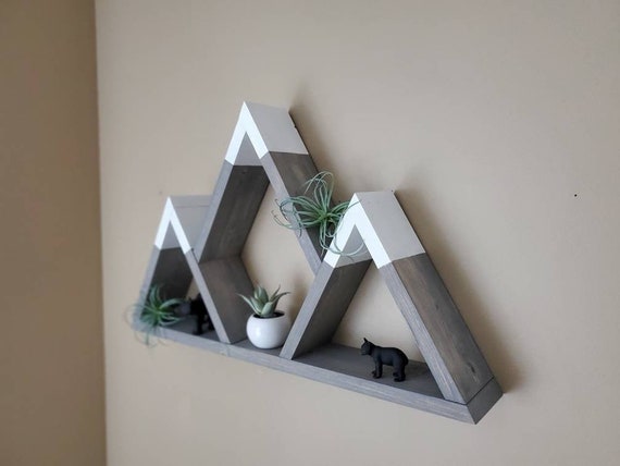 Wood Mountain Shelf Living Room Shelves Mountain Wall Decor - Etsy