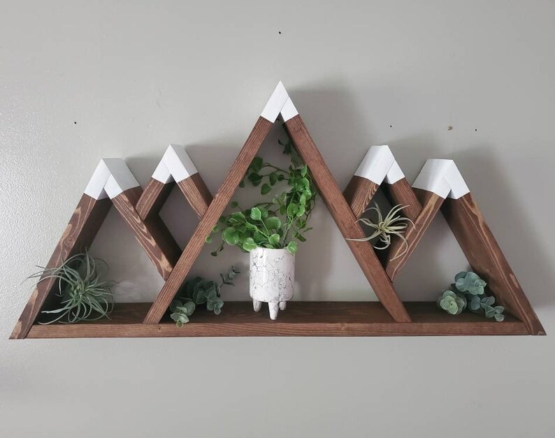 Wood Mountain Shelf Floating Shelf Rustic Shelves Hiker | Etsy