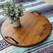 Round Coffee Table Tray, Rustic Serving Tray, Wood Serving Tray ...