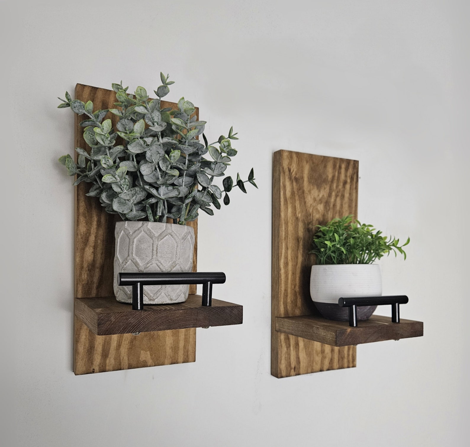 Small Wooden Shelf set of 2, Wood Wall Hanging, Wood Wall Decor, Wood ...