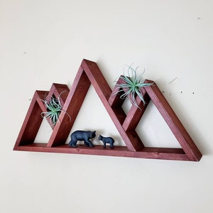 Wood Mountain Shelf, Floating Shelf, Rustic Shelves, Hiker Gift, Wooden ...