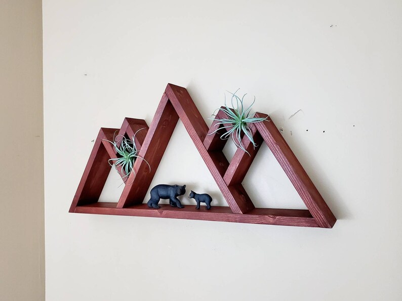Wood Mountain Shelf Floating Shelf Rustic Shelves Hiker | Etsy
