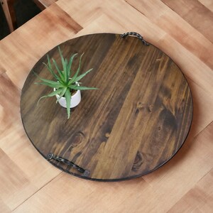 Round Coffee Table Tray, Rustic Serving Tray, Wood Serving Tray ...