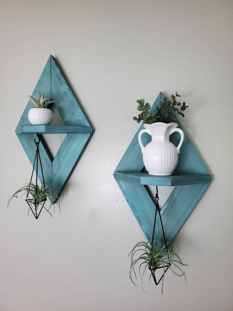 Diamond Wall Decor Wood Wall Decor Boho Wall Hanging Air | Etsy