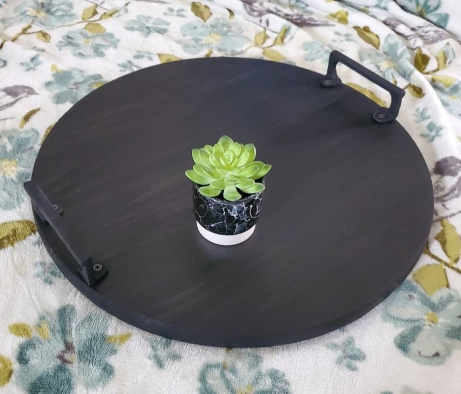 Coffee Table Tray Round Wood Tray Wood Serving Tray Tray - Etsy