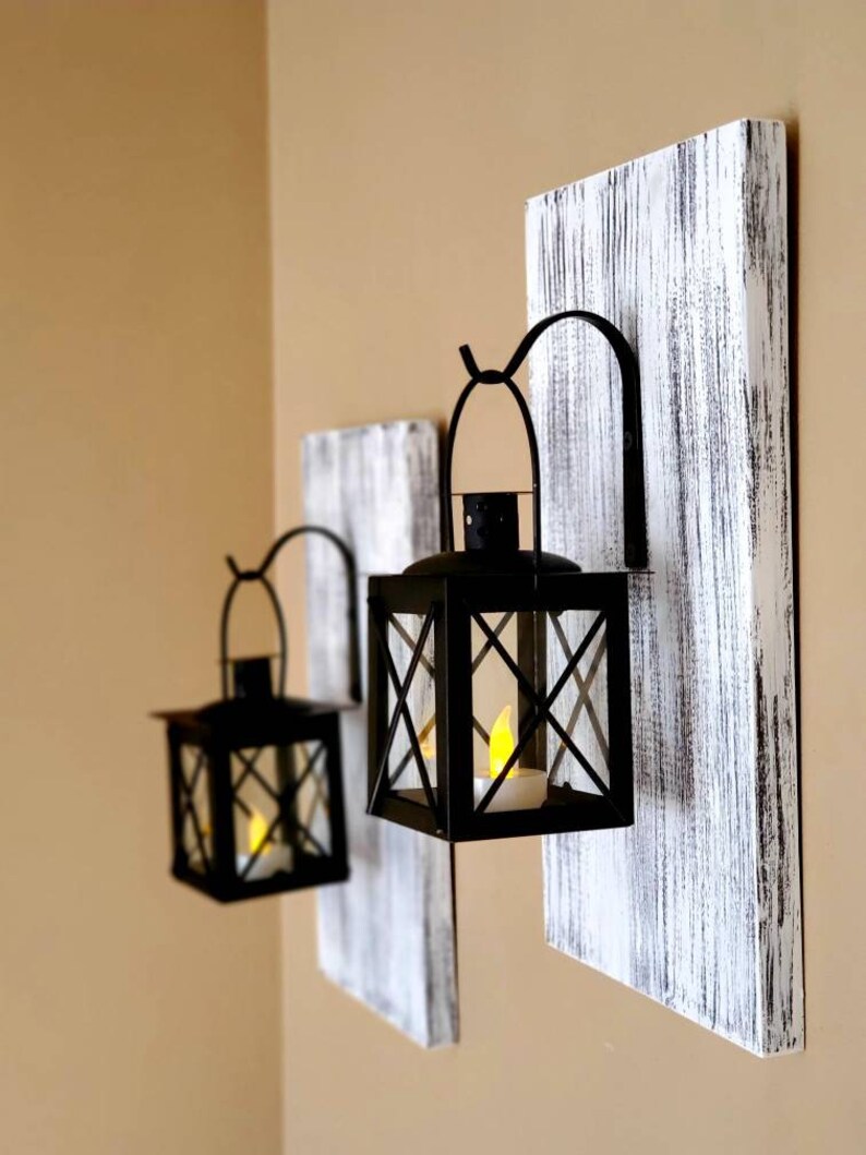 Hanging Lantern Sconce Rustic Wall Sconce Candle Sconces | Etsy Hanging Lantern Sconce Rustic Wall Sconce Candle Sconces | Etsy