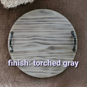 Round Wooden Tray, Ottoman Tray, Rustic Wooden Tray, Round Wood Serving ...