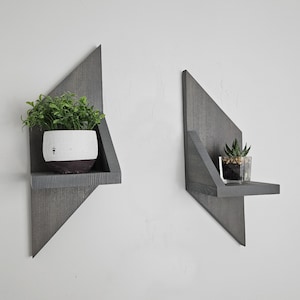 Geometric Shelf (set of 2), Geometric Shelves, Wood Wall Decor ...