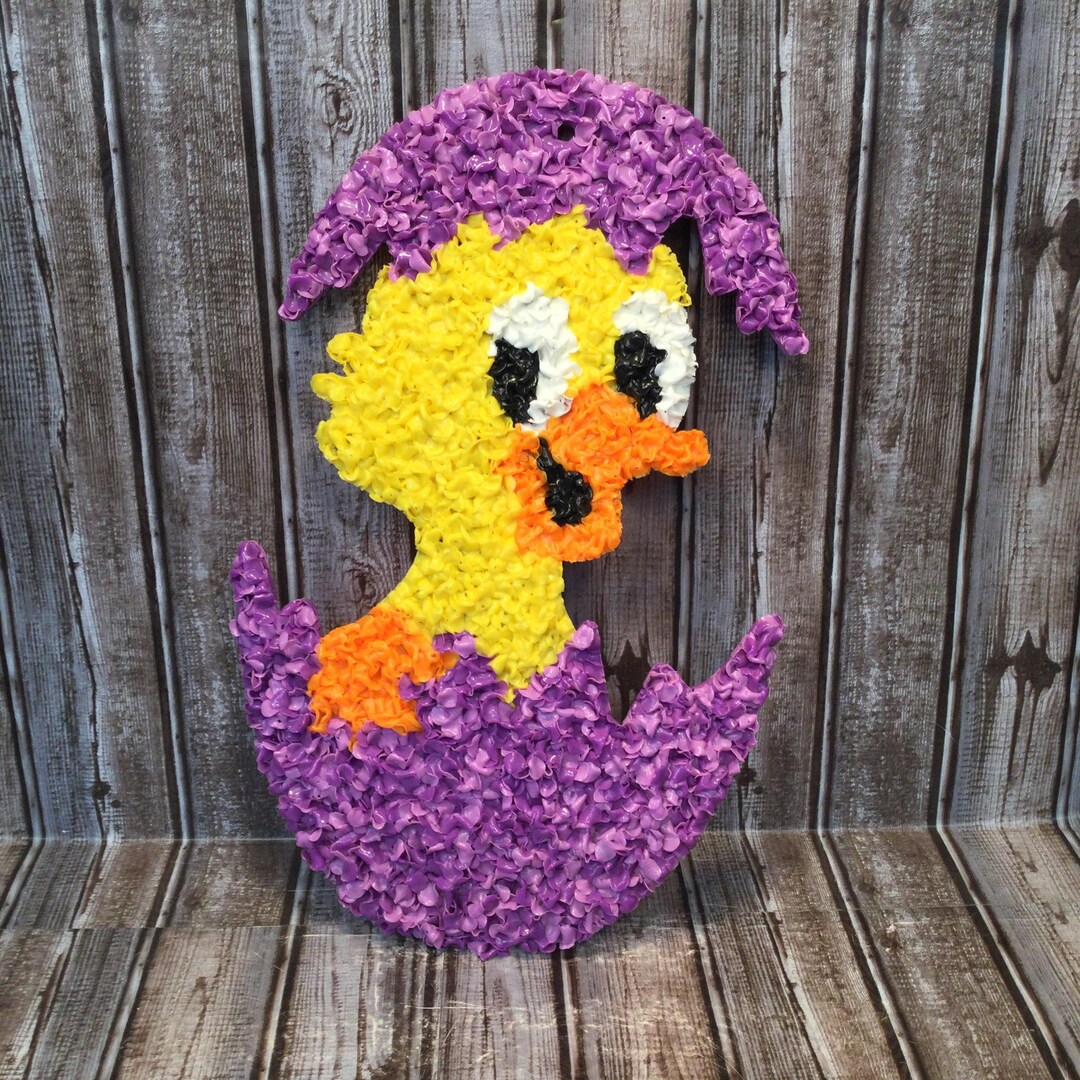 Vintage Plastic Melted Popcorn Duck in Easter Egg Vintage Melted ...