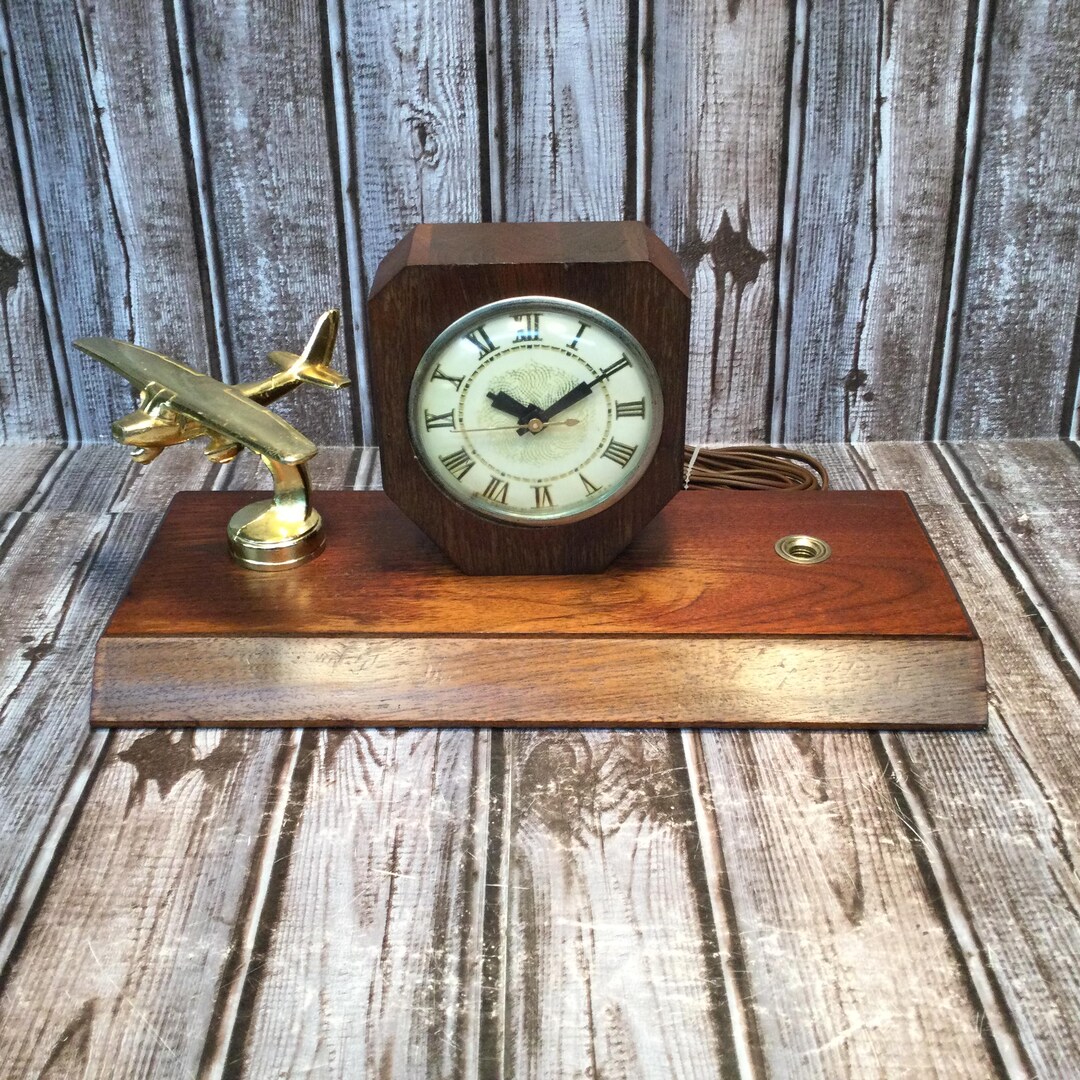 Vintage Aviation Desk Clock, Airplane Clock - Etsy