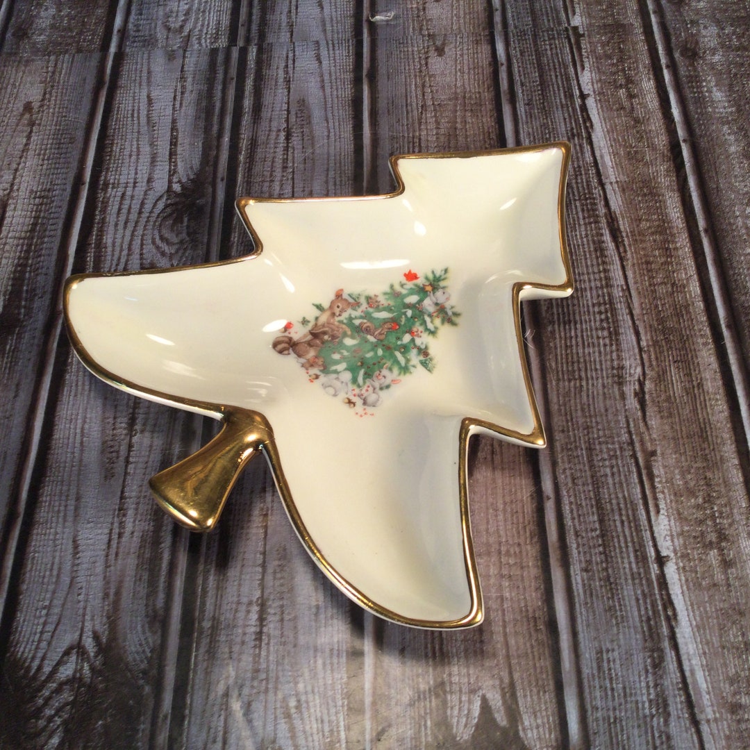 Vintage Ceramic Christmas Tree Tray/ Christmas Snack Tray, Hors D ...
