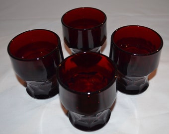 Red depression glass | Etsy