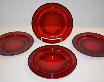 Red depression glass | Etsy