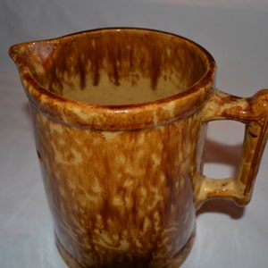 Yellow Ware - Water Milk Farm Pitcher - Bennington Rockingham Pottery ...
