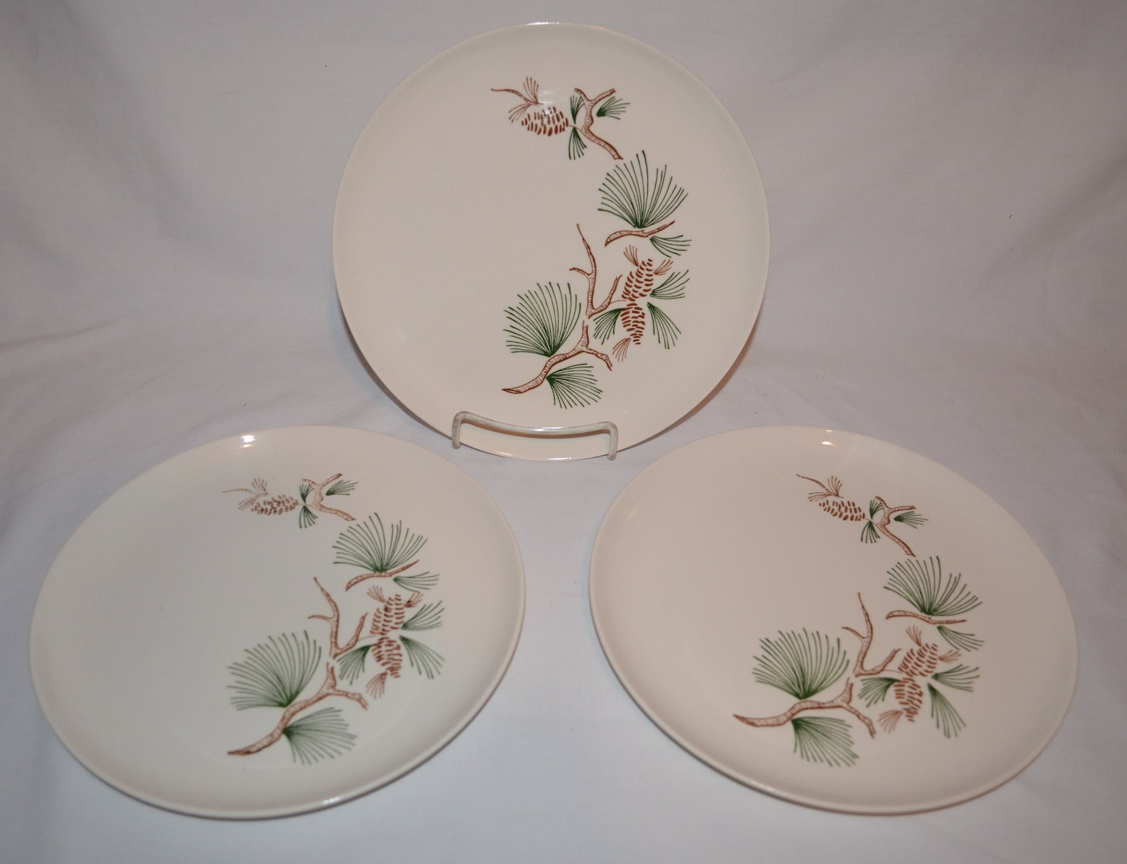 SET of 3 Dinner Plates 9.5 Stetson China Pine | Etsy