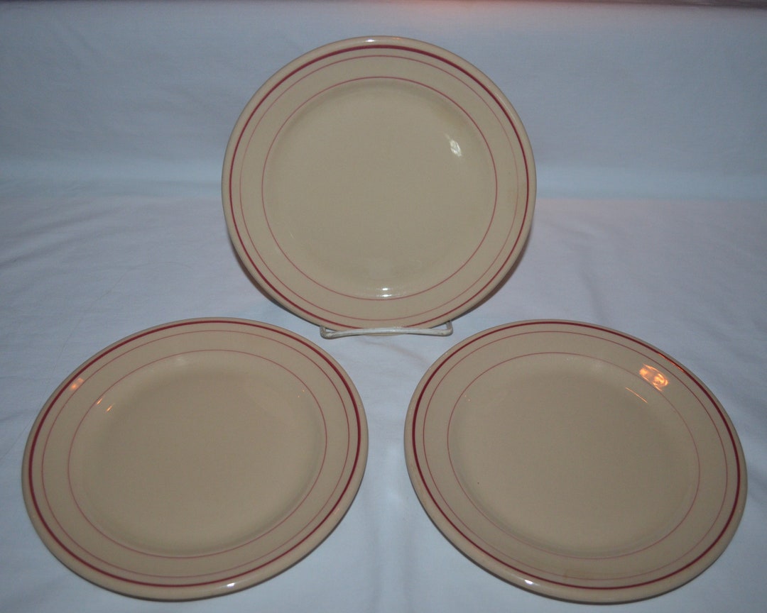 SET of 3 Rimrol Inca Ware Shenango - 8.25" Luncheon Plate - Restaurant ...