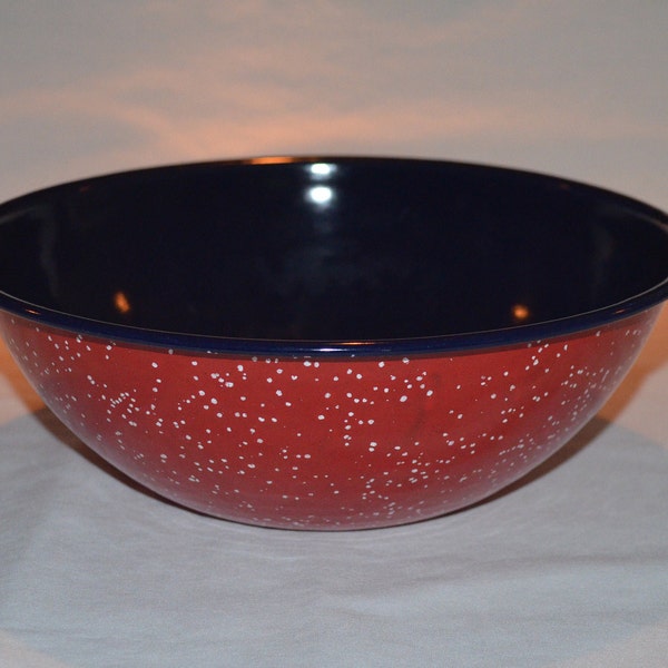 Red Enamel Bowl - Etsy