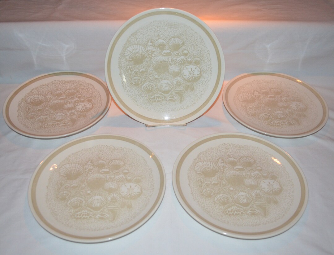 SET of 5 - Vendome Royal China - Sea Shell Pattern - 10 1/8" Dinner ...