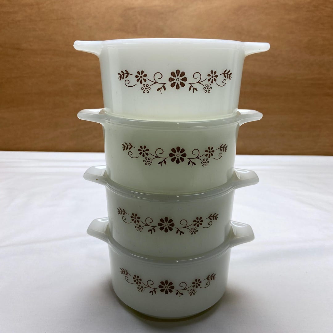 SET of 4 Vintage Dynaware PYR-O-REY Small Personal Casserole Dishes 4.5 ...
