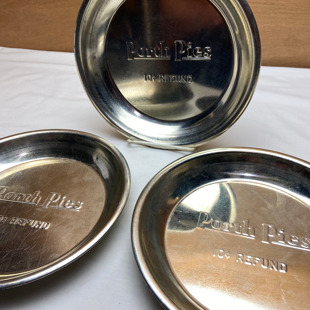 SET of 3 PORTH Pie Tins Milwaukee Bakery 9" Diameter Vintage Baking ...