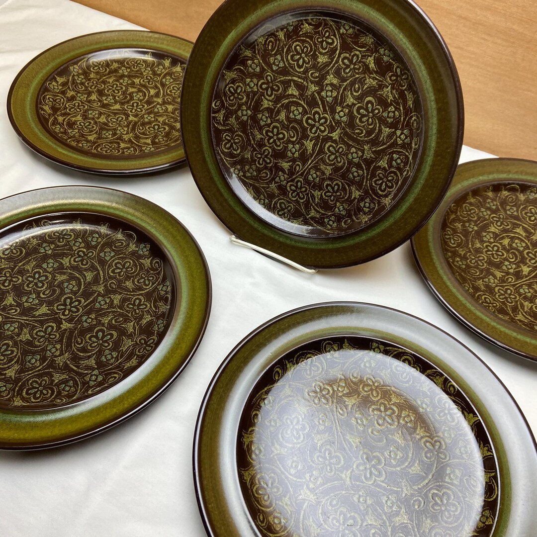 SET of 5 Franciscan Ware Madeira 10.5" Dinner Plate 1970s California ...