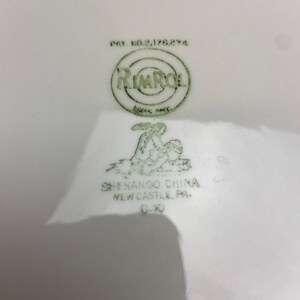 SET of 3 Shenango Rimrol China 9 Dinner Luncheon Plate Green Band ...