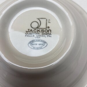 SET of 4 Jackson China 6.25" Coupe Cereal Bowl White China Blue Gray ...
