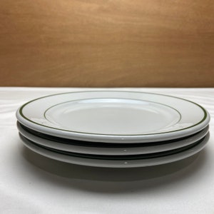 SET of 3 Shenango Rimrol China 9 Dinner Luncheon Plate Green Band ...