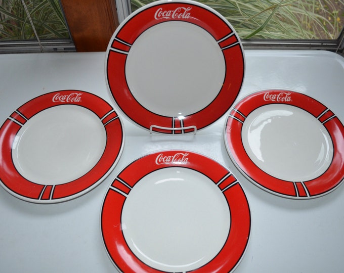 Vintage Coca Cola Coke Dinner Plates SET of 4 Gibson Licensed Product ...