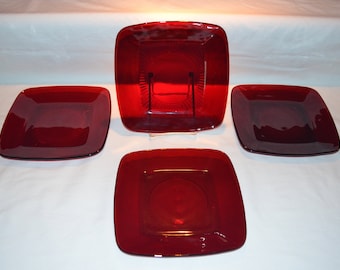 Ruby Red Plates | Etsy