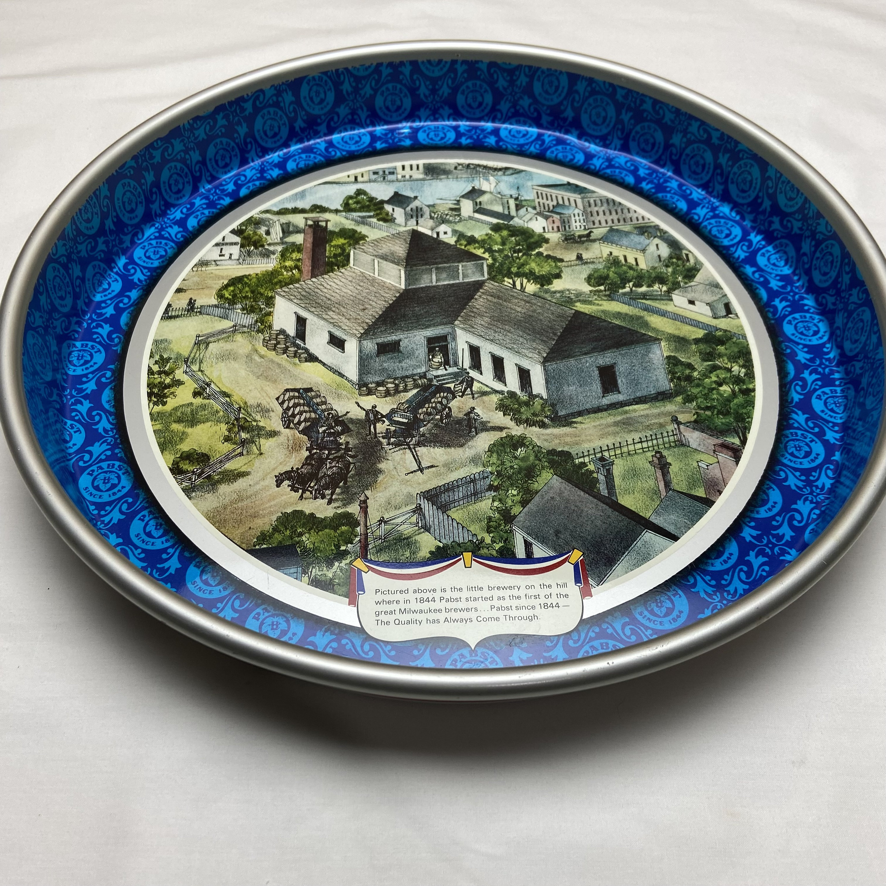 Vintage Pabst Blue Ribbon Bicentennial 1776 1976 Metal Beer Tray P-1776 ...
