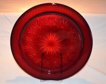 Ruby Glass Platter - Etsy