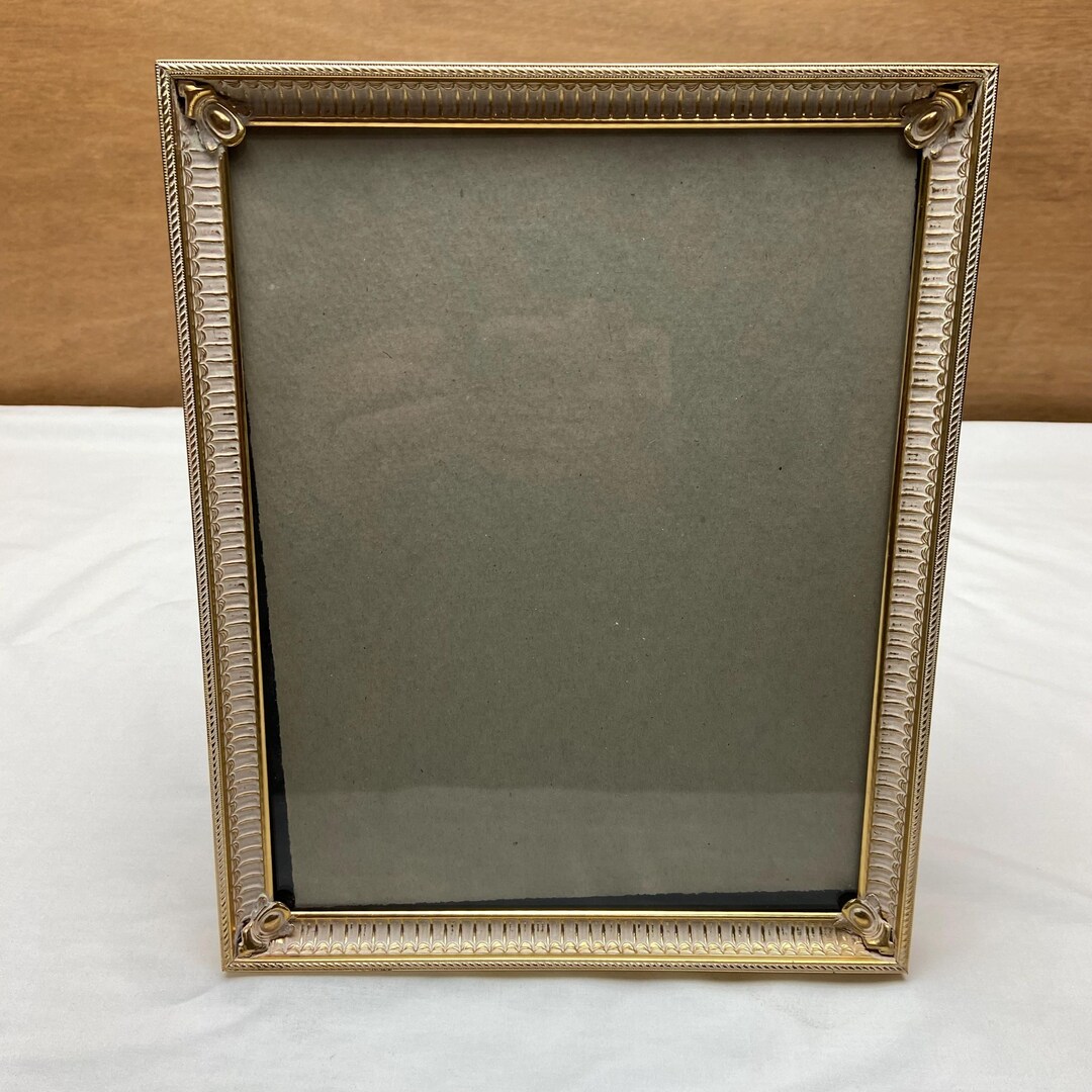 Vintage Metal Picture Frame 8x10 Brass Bronze Color With Off-white ...