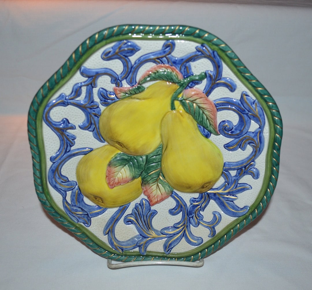 Fitz and Floyd Florentine Canape - Pear Fruit - Collector Wall Plate ...