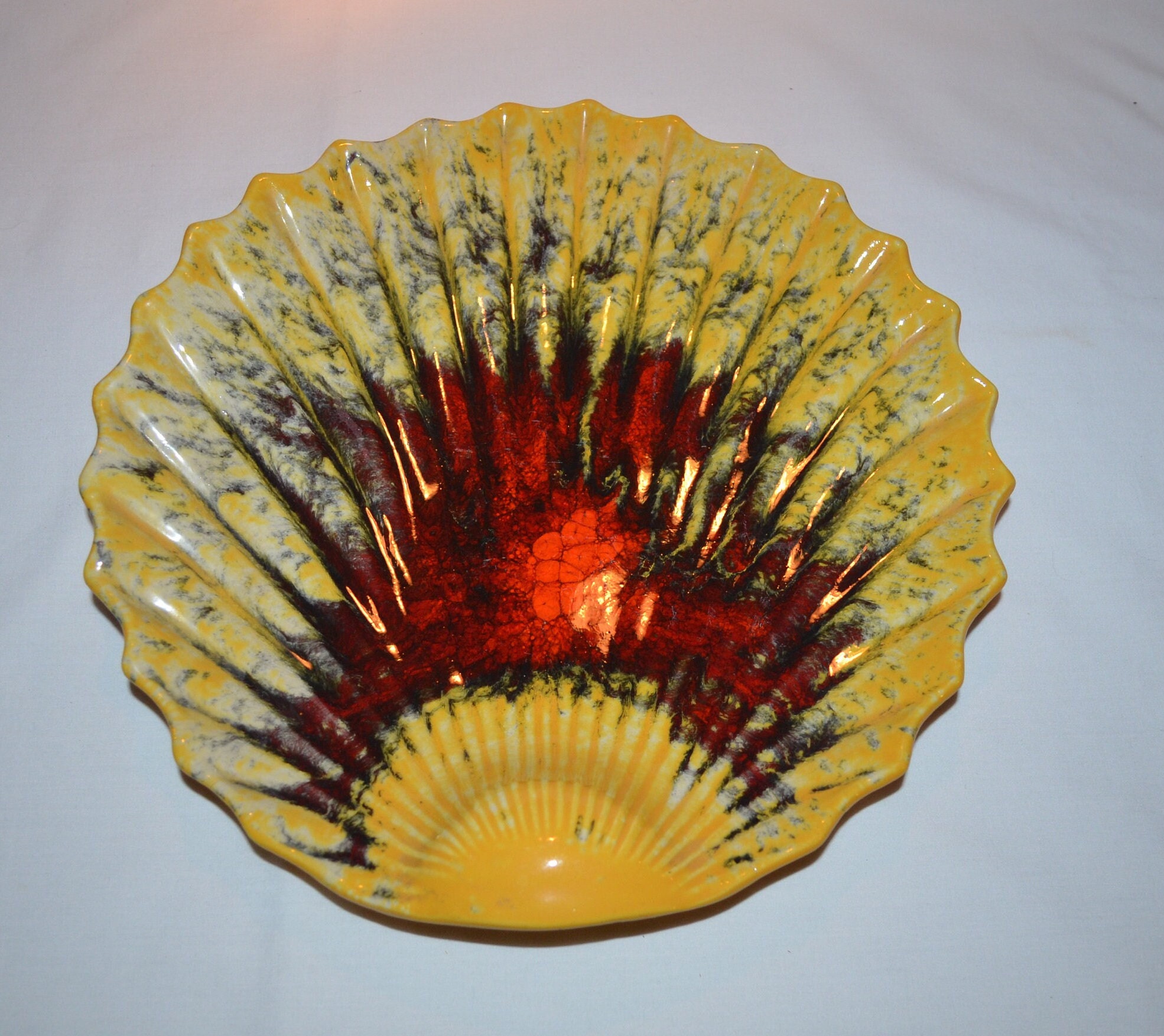 Kitchen & Dining Mid Century Pottery Shell Platter by Mount Clemens ...