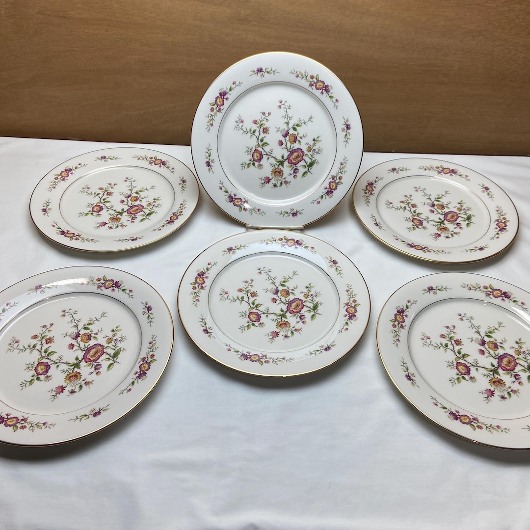SET of 6 Dinner Plates Noritake China Asian Song Pattern Excellent ...