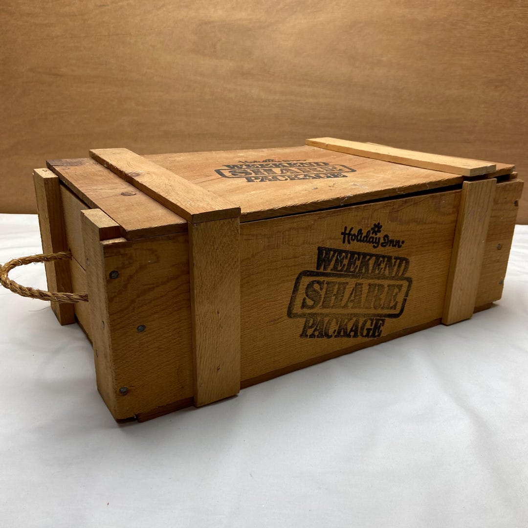 Holiday Inn Weekend Share Package UNIQUE Vintage Wood Box Crate ...