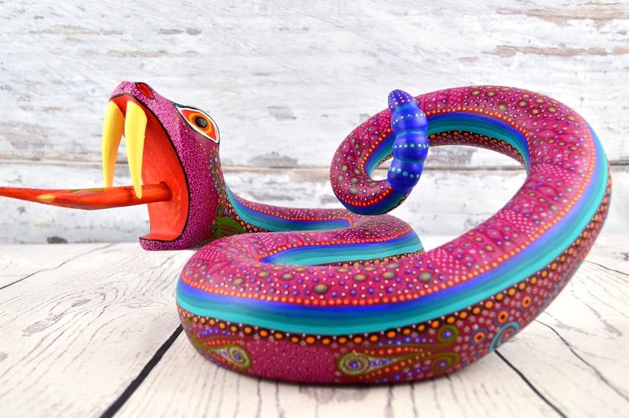 A1063 Snake Alebrije Oaxacan Wood Carving Painting Handcrafted | Etsy