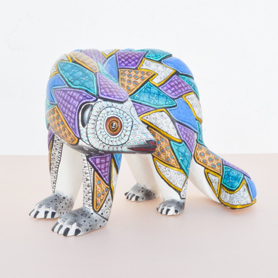 Alebrije Pangolin Oaxacan Wood Carving Hand Painted Mexican Craft Home ...