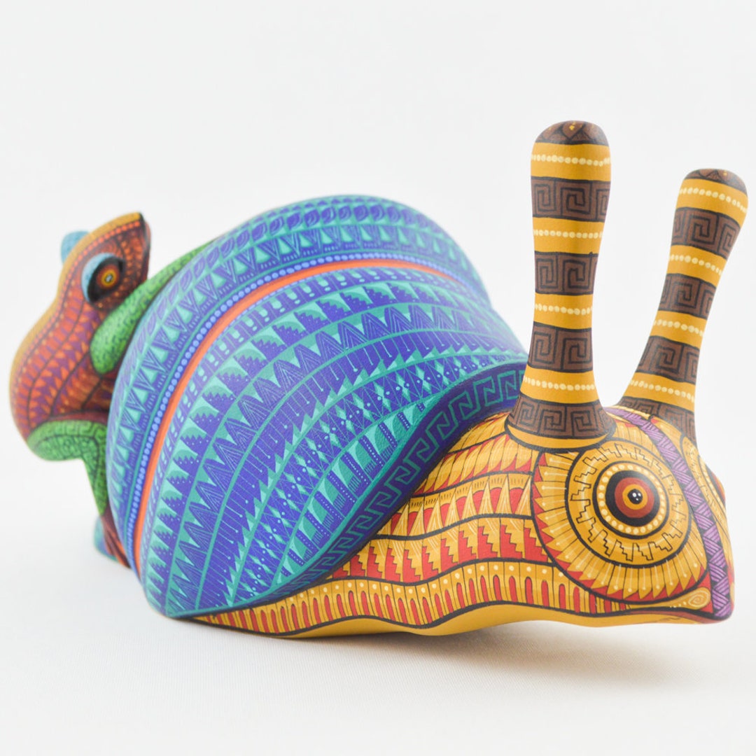 Alebrije Snail Oaxacan Wood Carving Hand Painted Mexican Craft Home ...