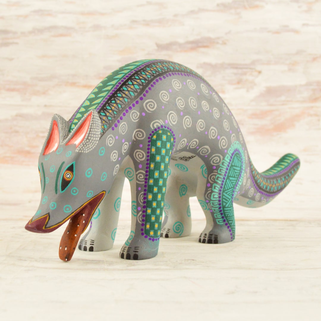 Lone Alebrije Coyote Figurine Oaxacan Wood Carving Mexican Folk Art ...