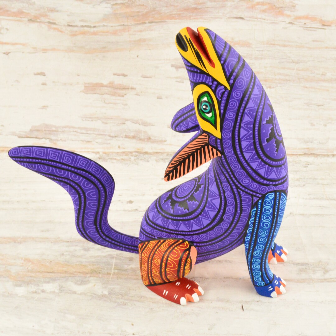 Alebrije Wolf Oaxacan Wood Carving Hand Painted Mexican Craft - Etsy