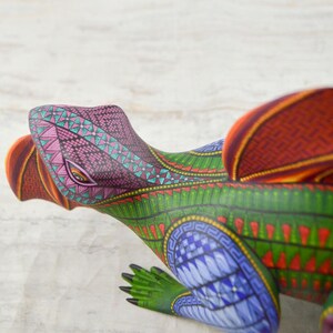 Traditional Alebrije Iguana Figurine Oaxacan Wood Carving Mexican Folk ...